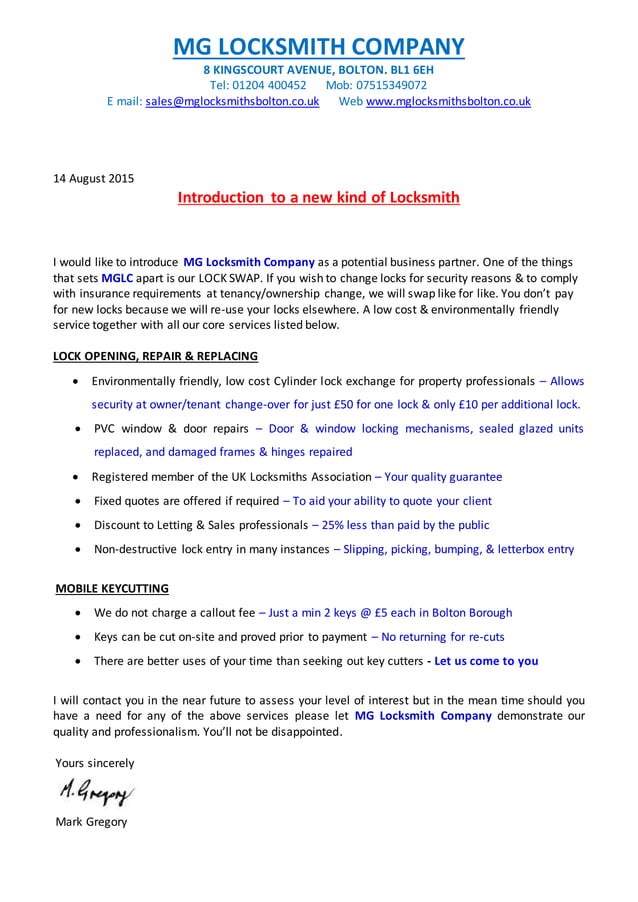 New mailshot | DOCX | Business and Finance