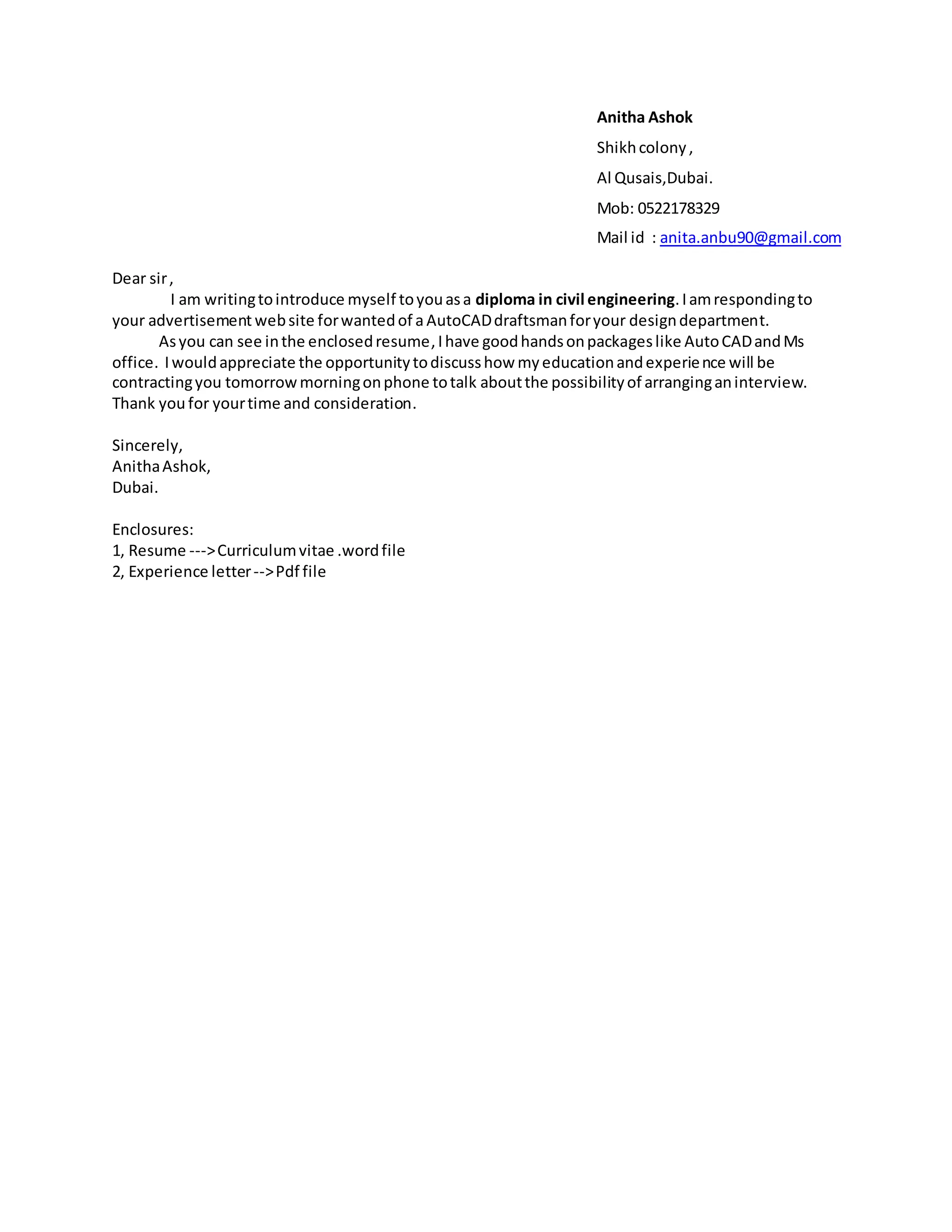 Covering Letter Docx Civil Engineering Industry Industries