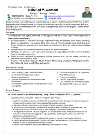 Mohanad MansourCivil Engineer | PDF