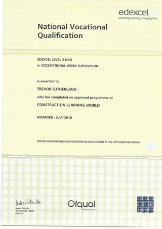 NVQ Level3 | PDF