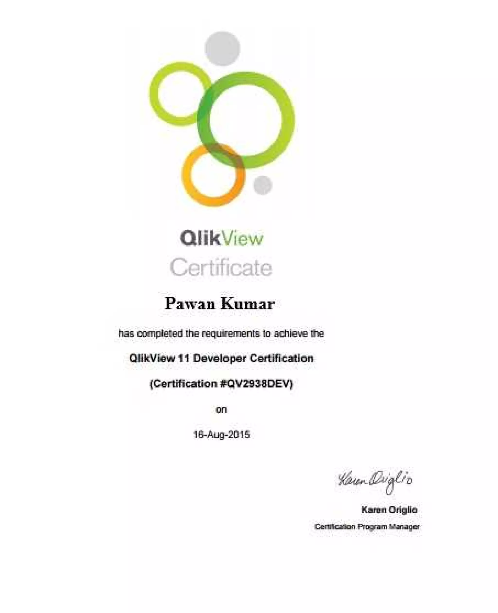 QV11_Certificate_Developer | PDF