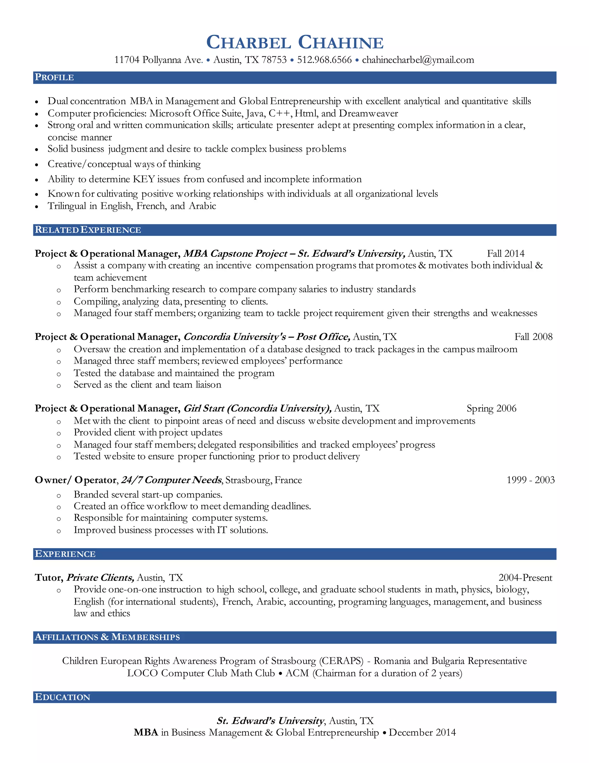 Charbel Chahine resume | DOCX