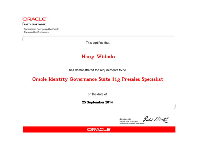 Oracle Identity Governance Suite 11g Presales Specialis | PDF