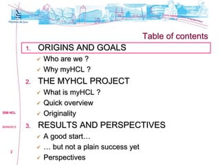 The myHCL Project by Cecile Dolla | PPTX