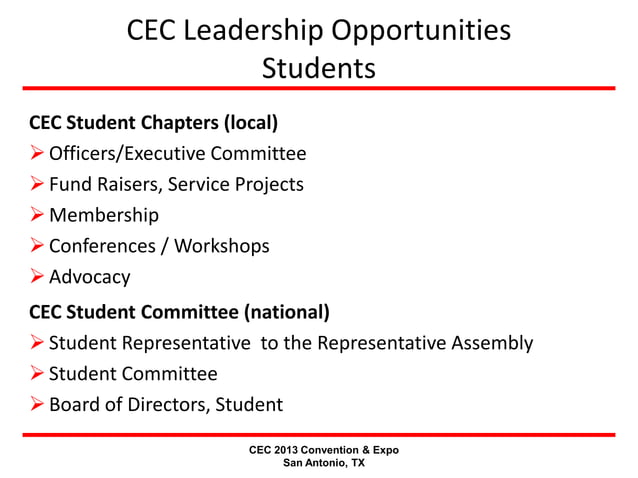 Cec leadership presentation | PPTX | Fan Conventions | Events