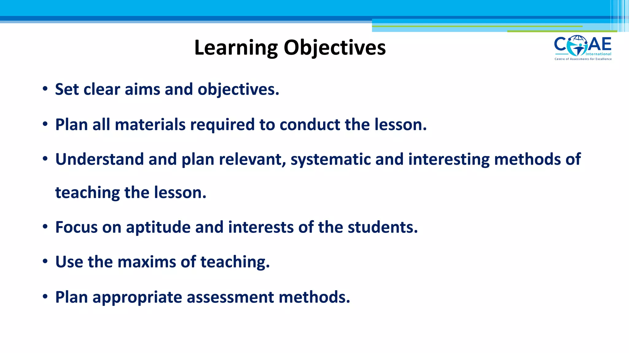 CEC- Module 3- Lesson planning | PDF