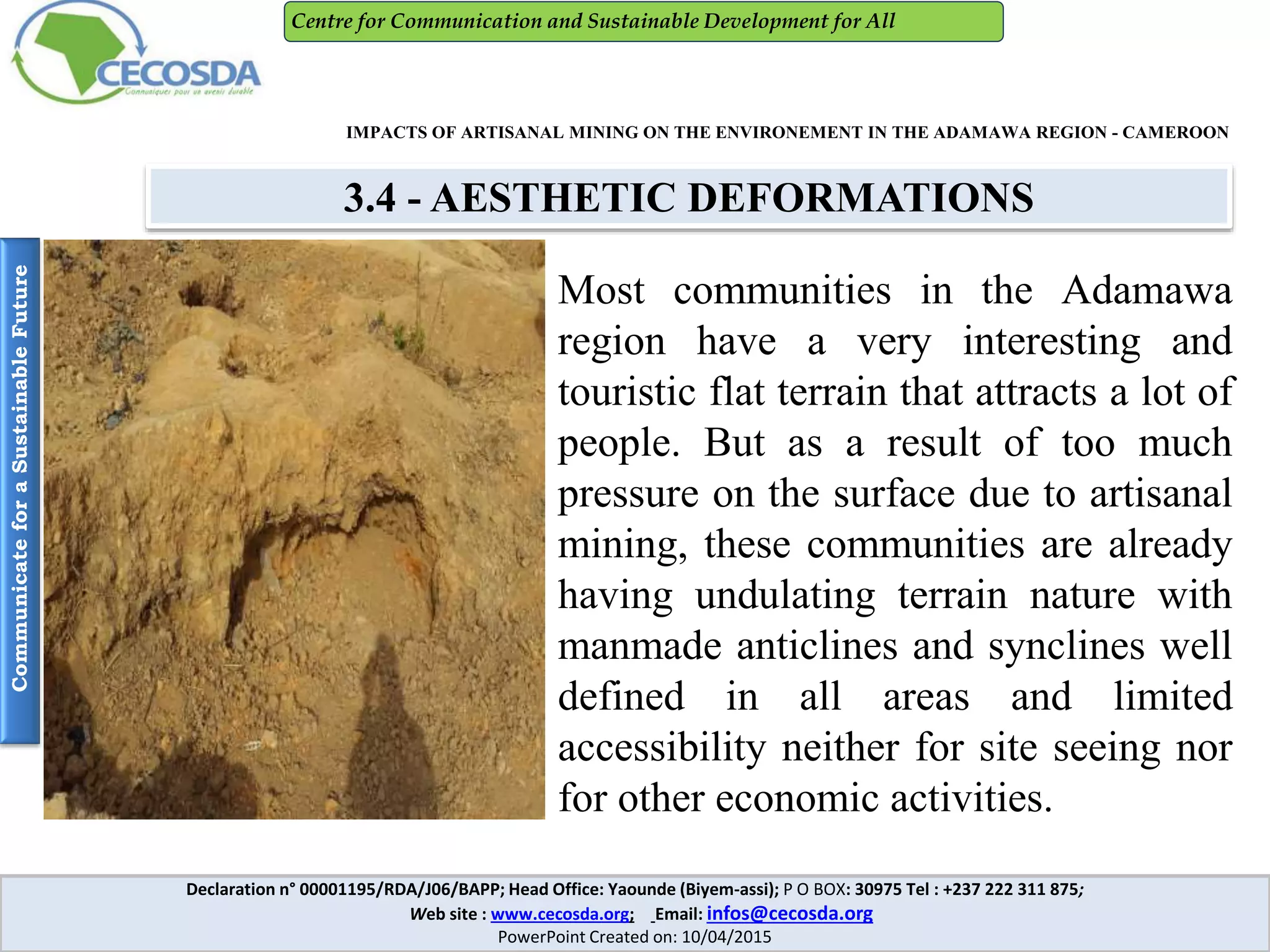CECOSDA Effects of aluvial gold mining in the Adamawa region of ...