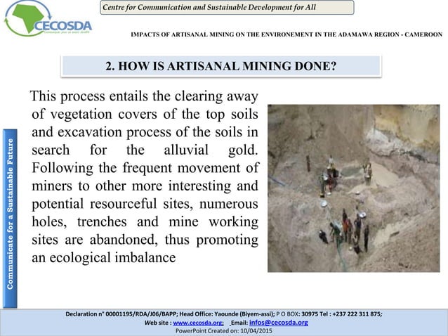 CECOSDA Effects of aluvial gold mining in the Adamawa region of ...
