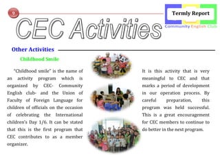 CEC Activity Report [en] | PPT