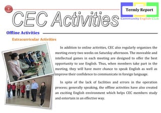 CEC Activity Report [en] | PPT