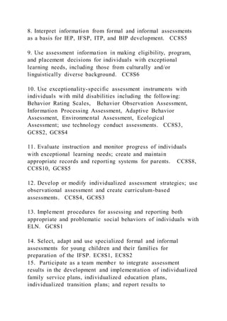 CEC Standards and High Leverage Practices (HLPs)-ELSE 5043Stan | DOCX