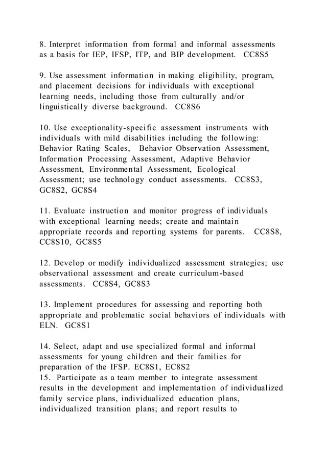 CEC Standards and High Leverage Practices (HLPs)-ELSE 5043Stan | DOCX ...