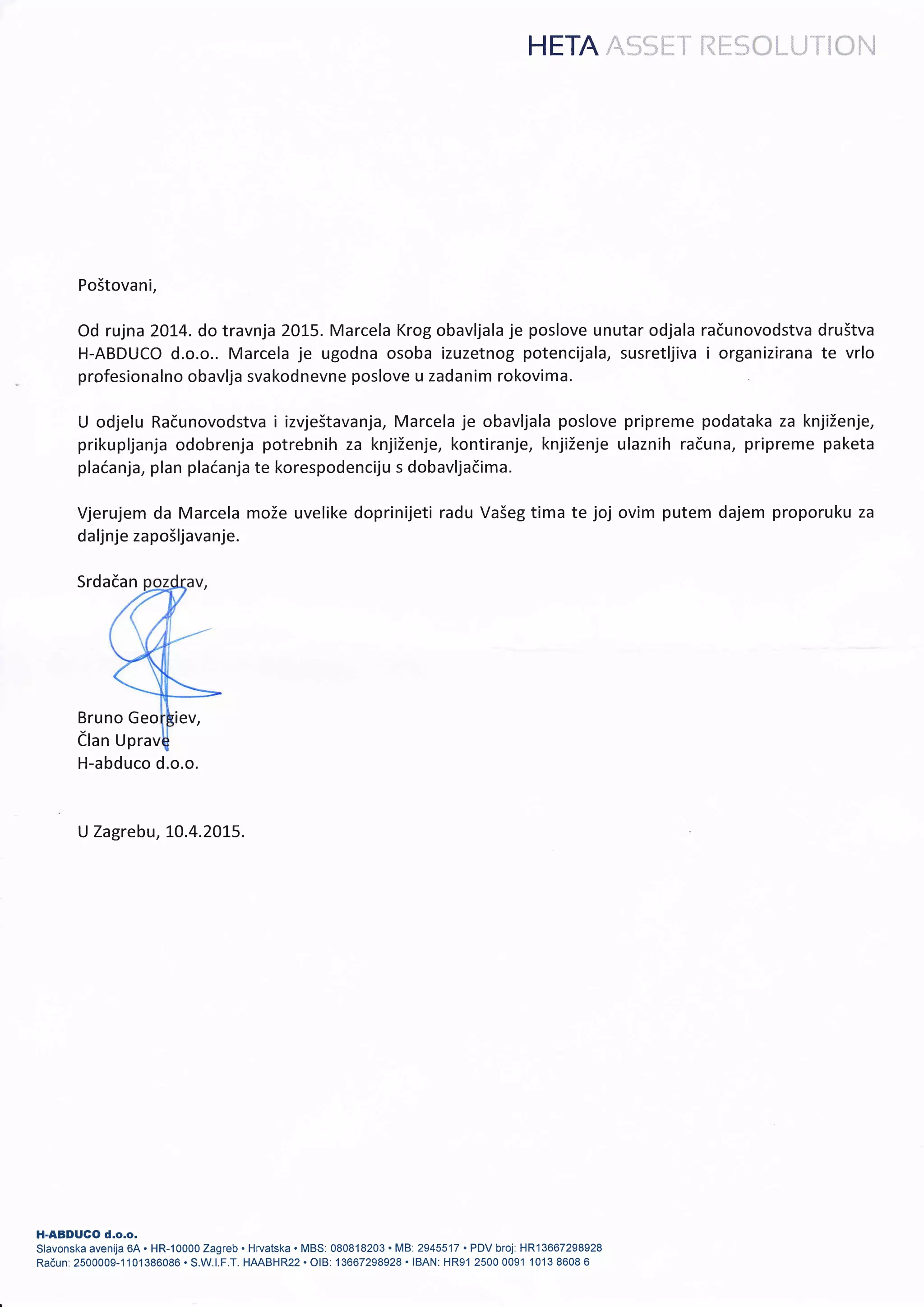 Letter of reccommendation H-abduco | PDF