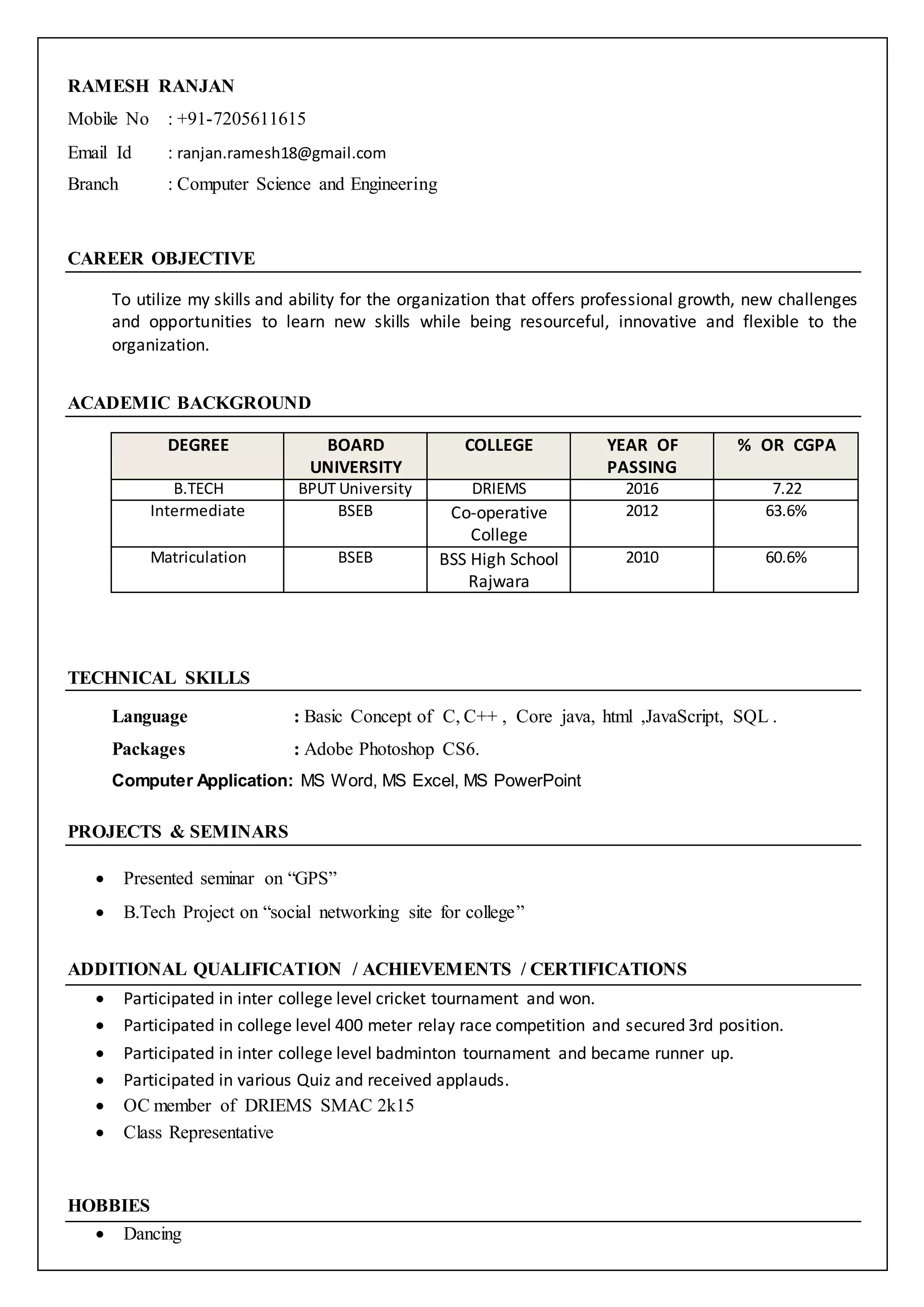 cv | DOCX | Technology & Computing