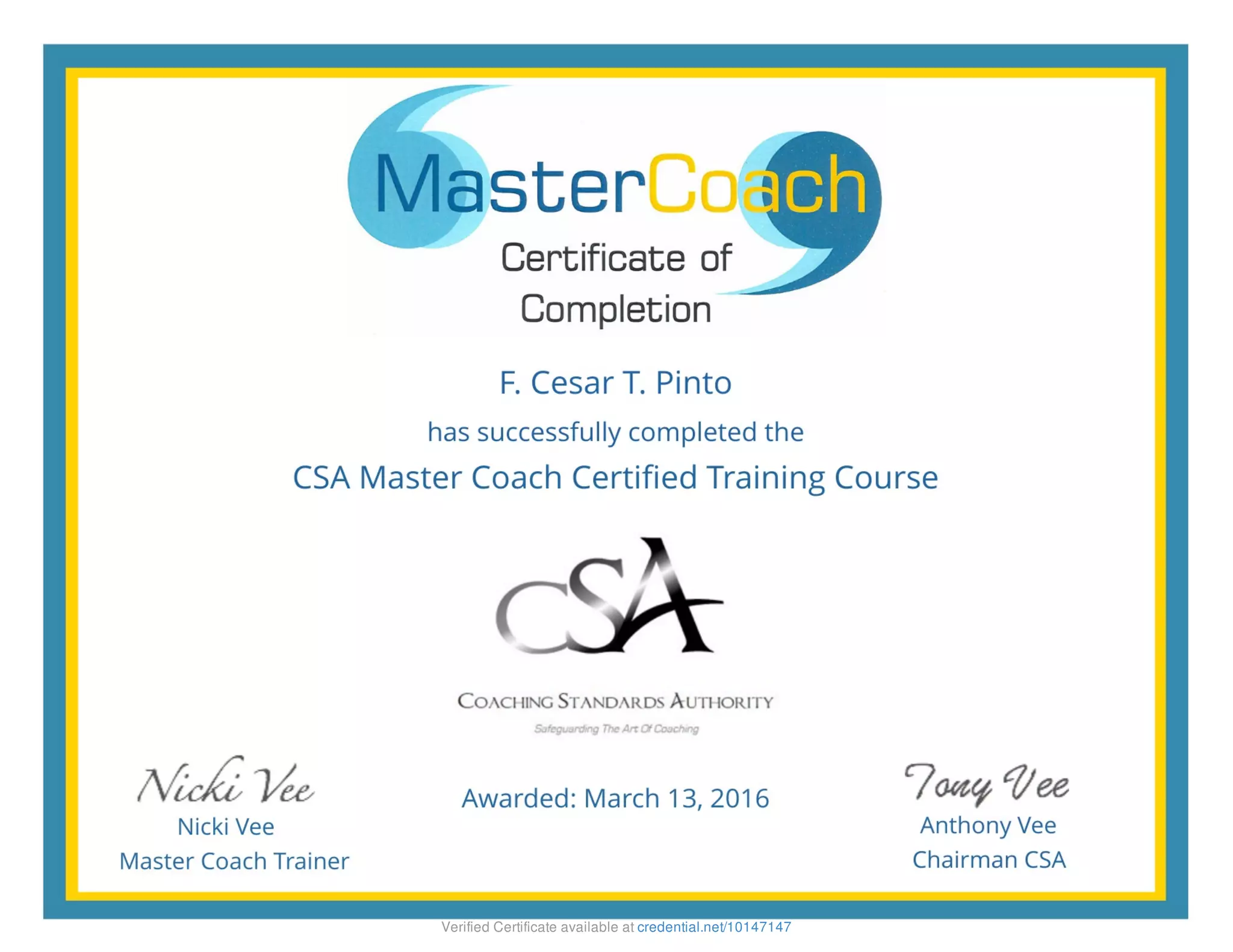 Cert. Master Coach | PDF