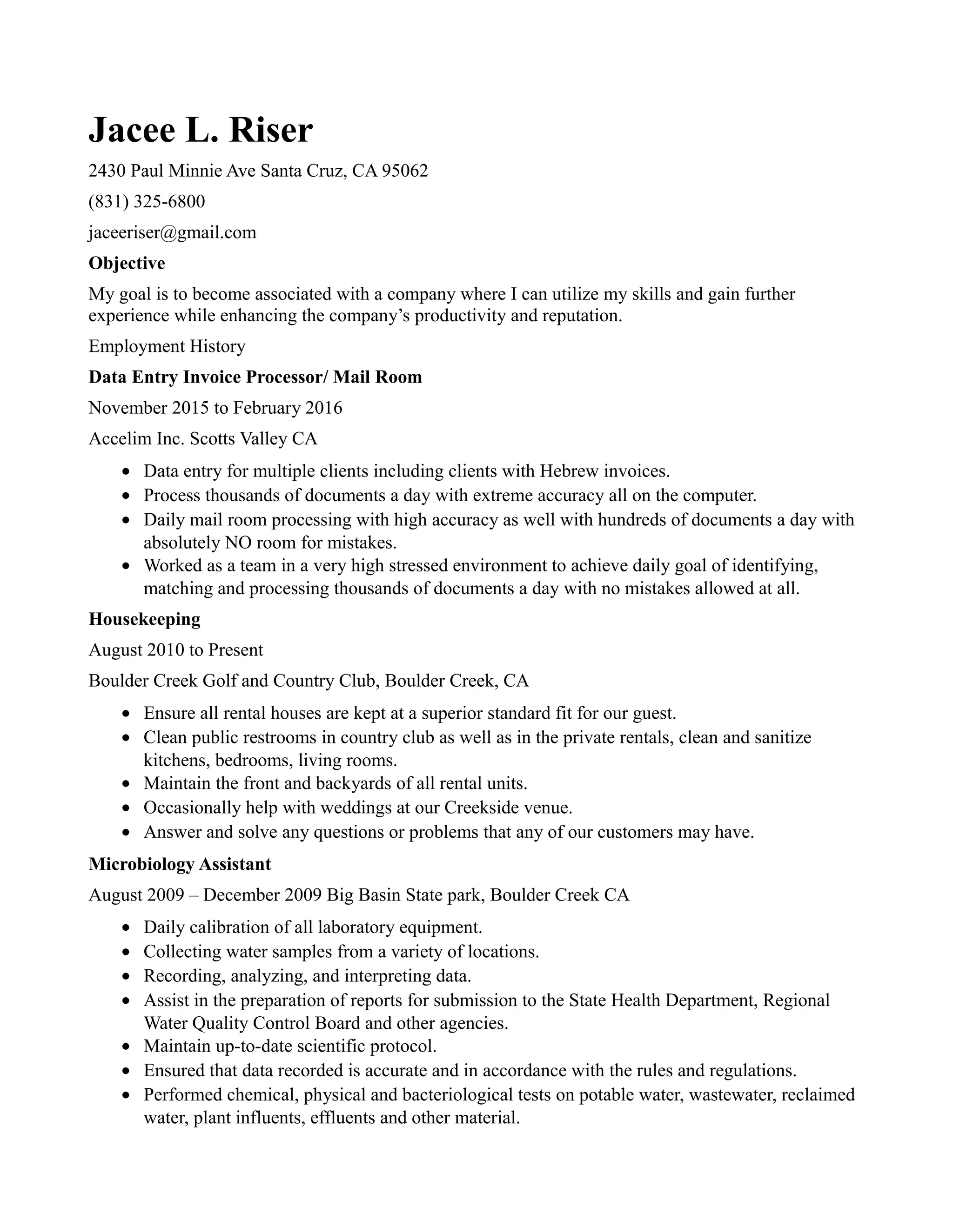 most updated resume | DOC