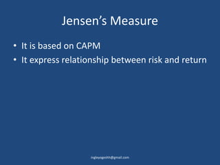 SAPM lecture 5Portfolio performance measure | PPTX