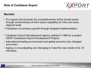 Caribbean Export - CARICOM-Canada Trade Development Forum | PPT ...