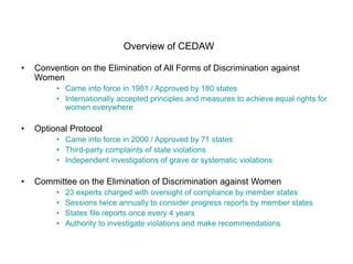 CEDAW and ICESGR presentation for Amnesty International | PPT
