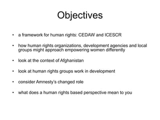 CEDAW and ICESGR presentation for Amnesty International | PPT