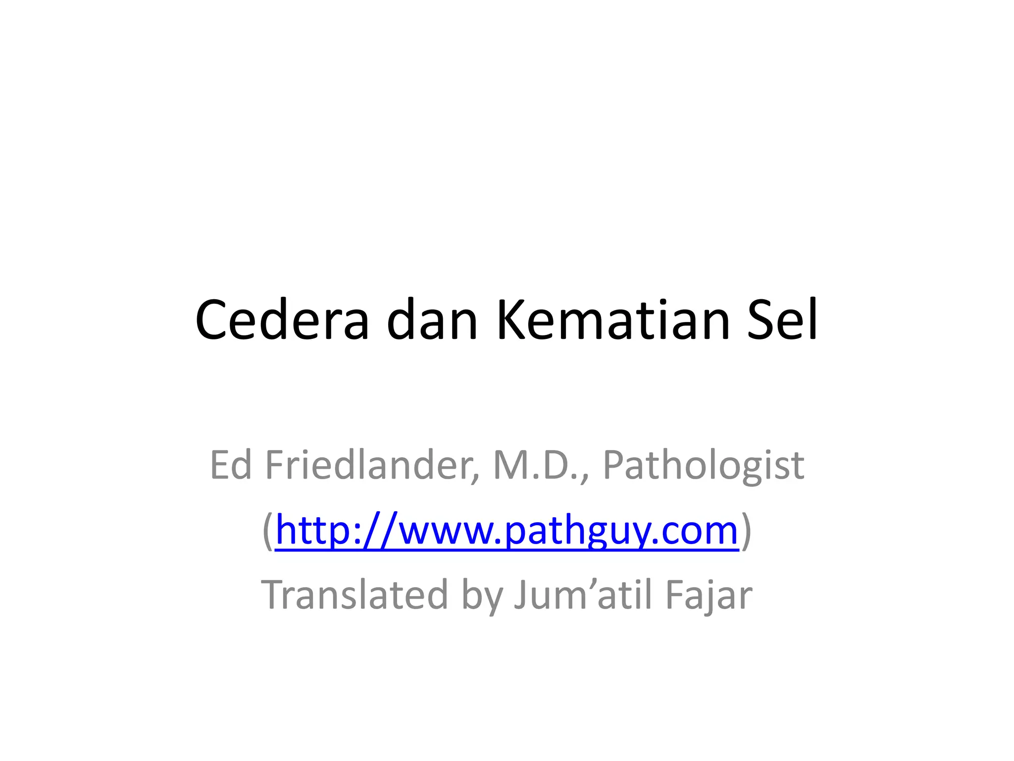 Cedera dan kematian sel | PPTX