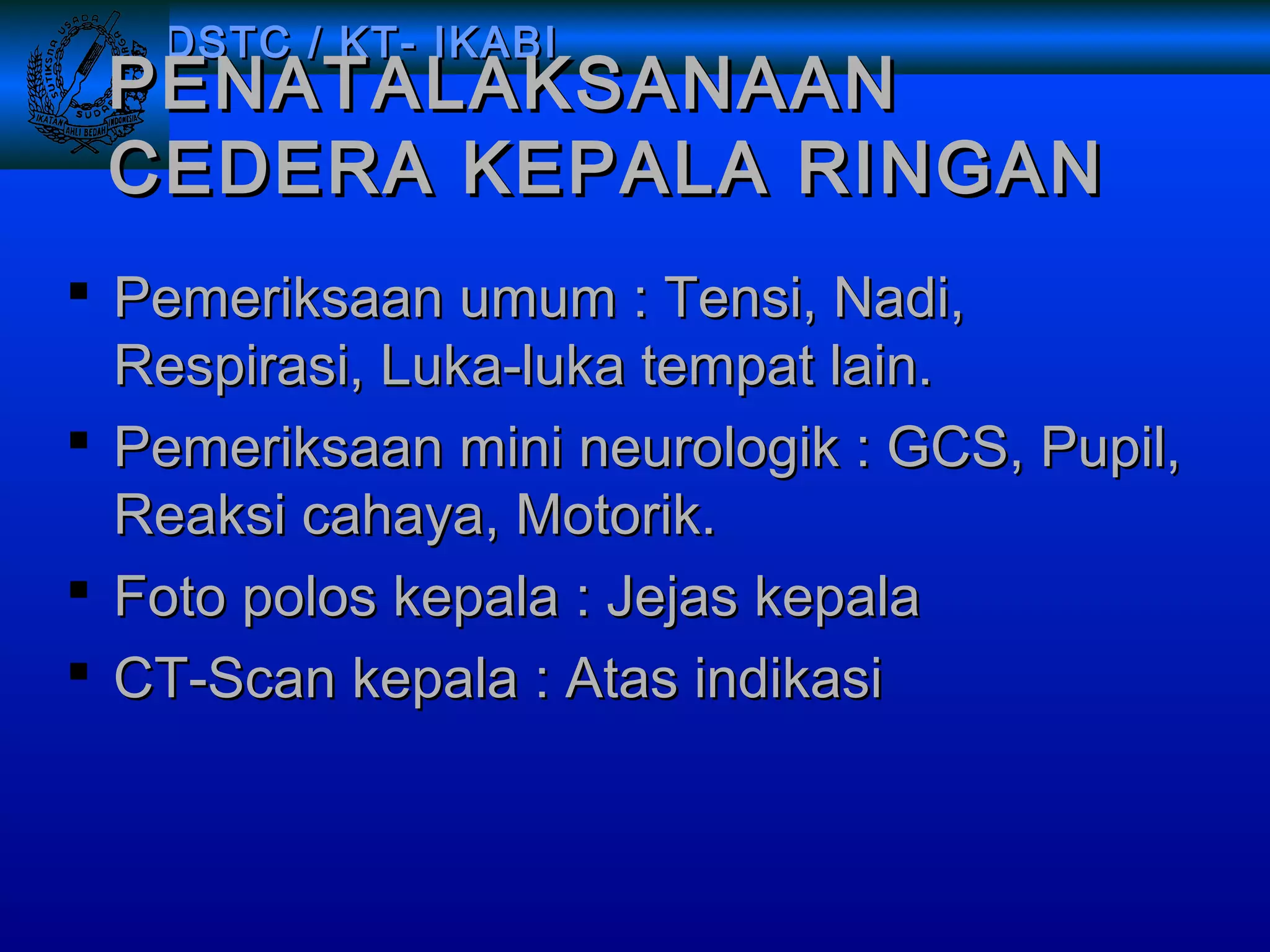Cedera kepala | PPT