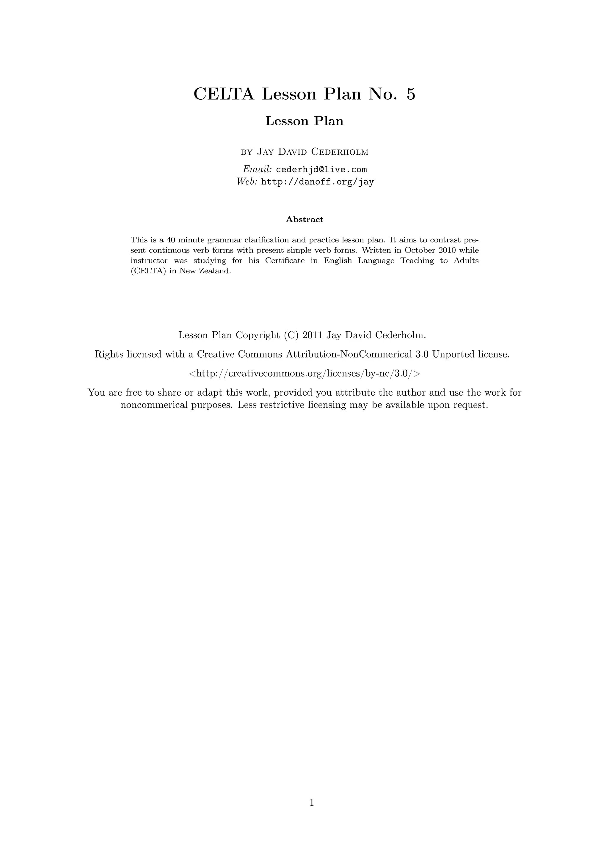 Cederholm celta-lesson-plan5 | PDF