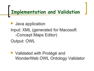 Method for ontology generation from concept maps in shallow domains | PPT