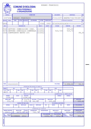 Cedolino 2012 12 | PDF