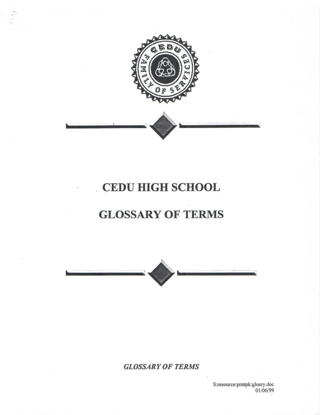 CEDU High School Glossary of Terms