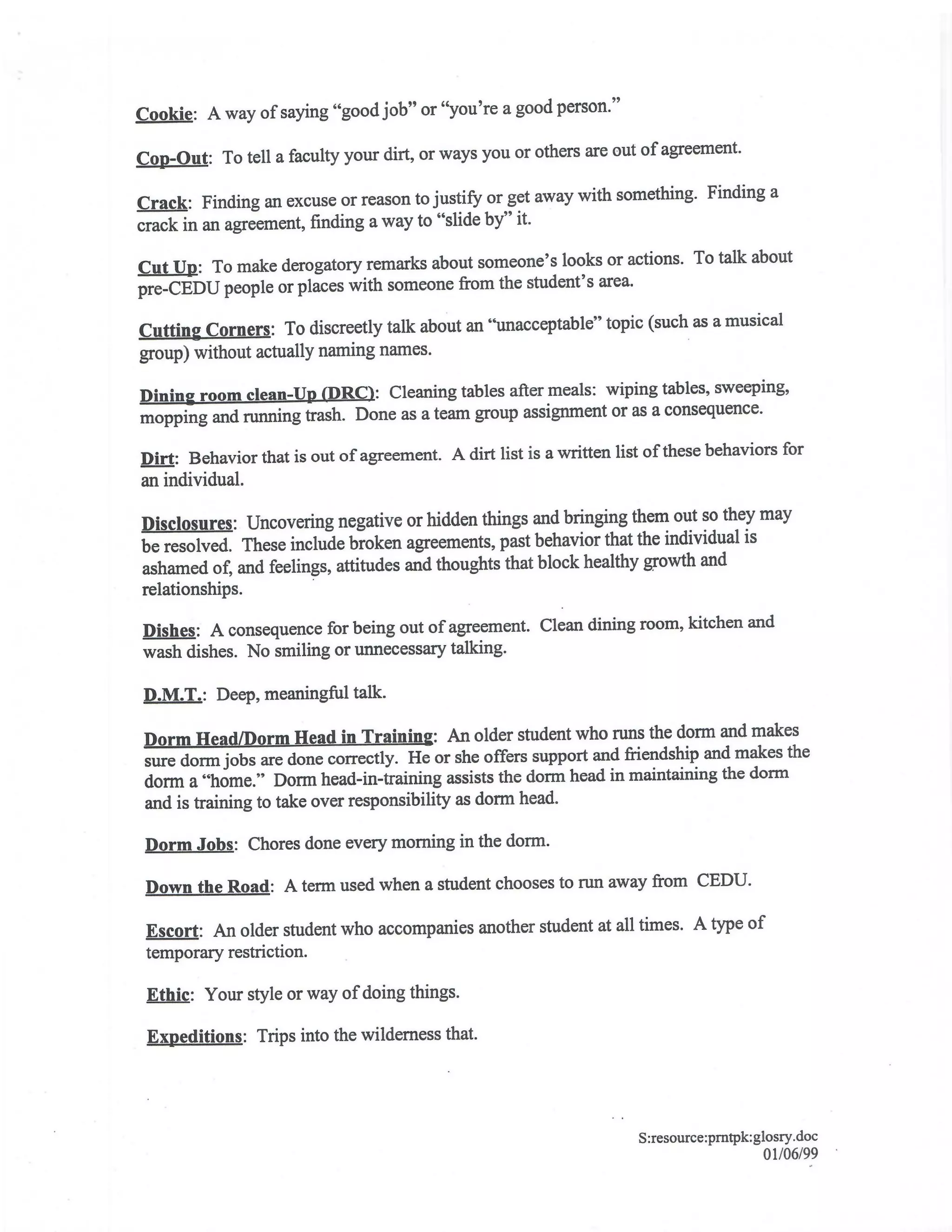 CEDU Middle School Glossary of Terms | PDF