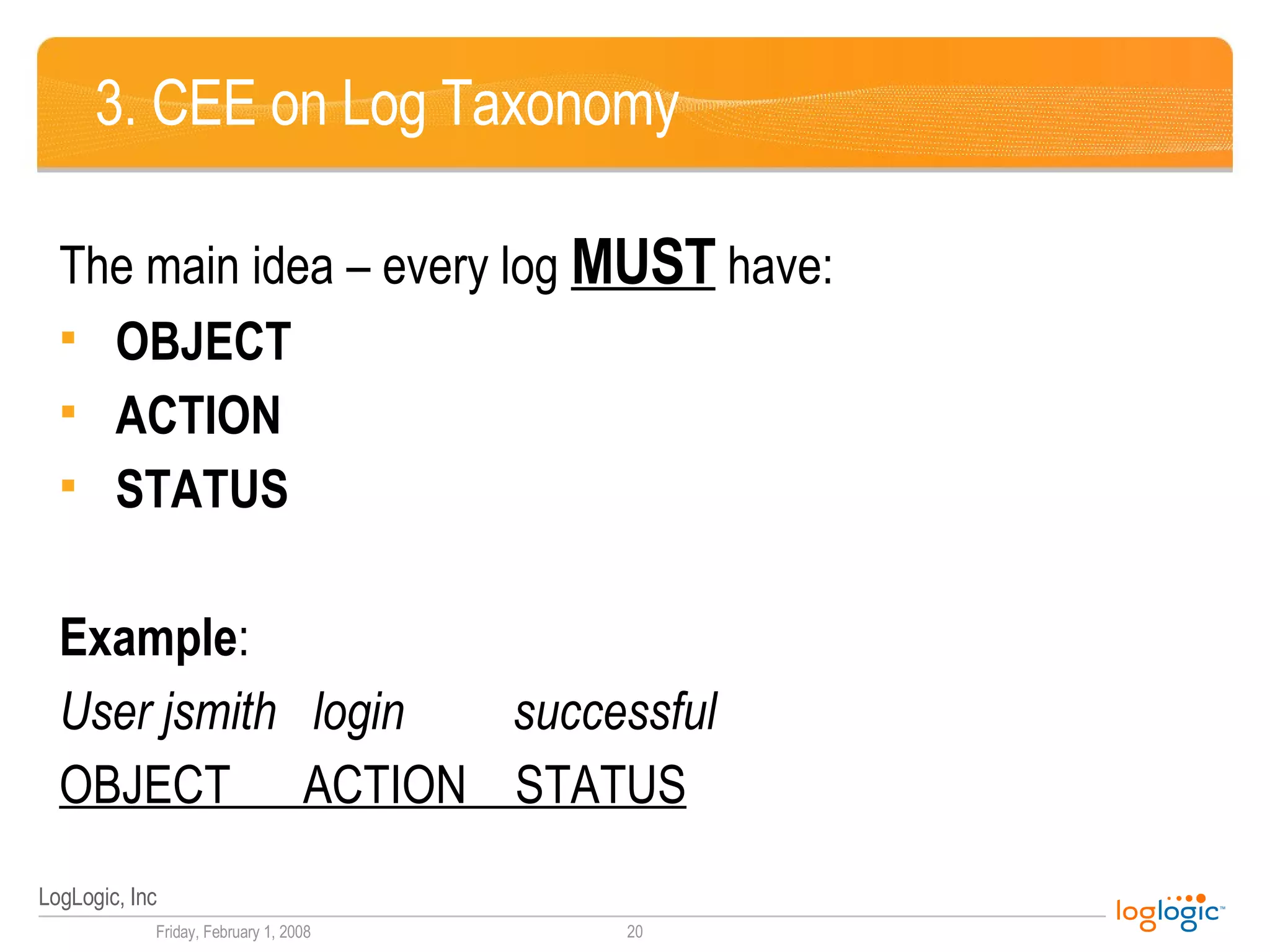 CEE Logging Standard: Today and Tomorrow | PPT