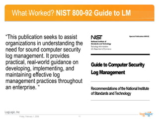 CEE Logging Standard: Today and Tomorrow | PPT