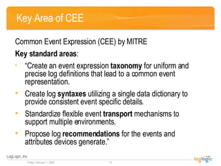 CEE Logging Standard: Today and Tomorrow | PPT