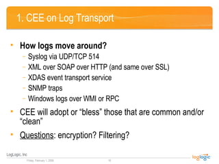CEE Logging Standard: Today and Tomorrow | PPT