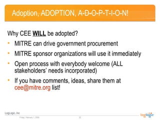 CEE Logging Standard: Today and Tomorrow | PPT