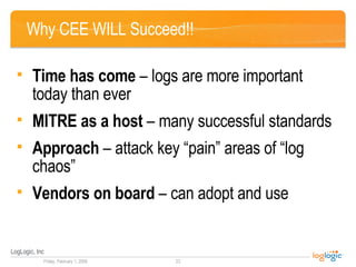 CEE Logging Standard: Today and Tomorrow | PPT