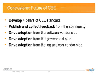 CEE Logging Standard: Today and Tomorrow | PPT