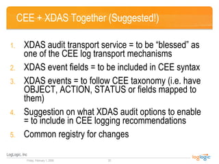 CEE Logging Standard: Today and Tomorrow | PPT