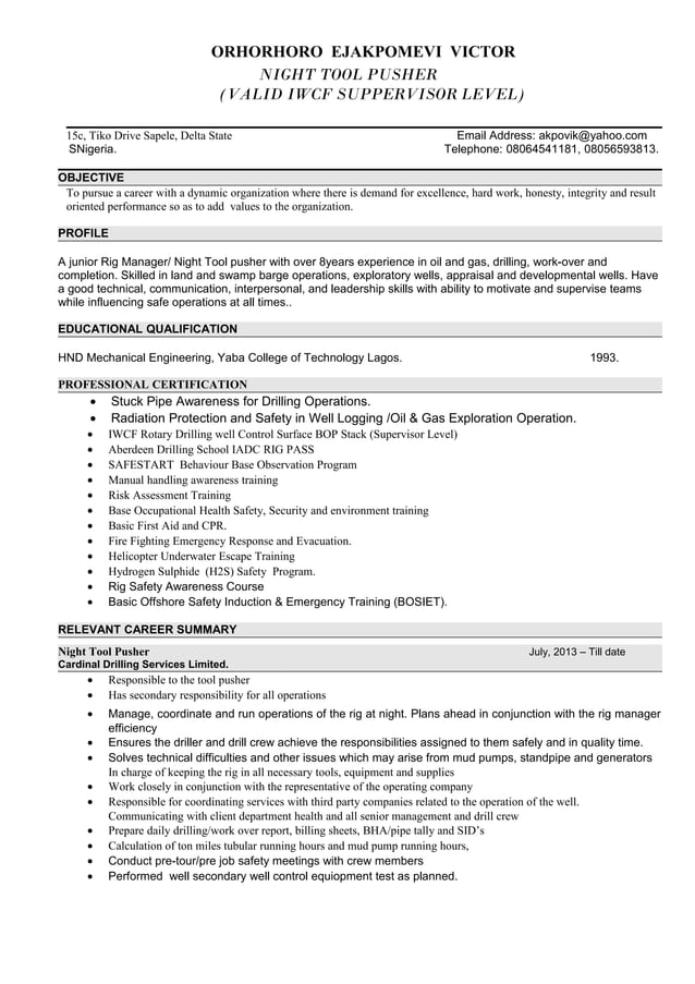 Victor CV May 2015 | DOC