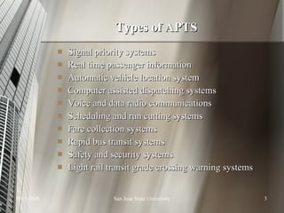 Advance Public Transportation System | PPT | Rail Travel | Travel Type