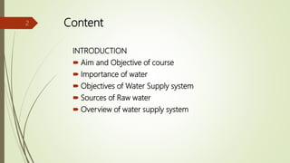 Cee 507 lecture 1 introduction (WATER SUPPLY ENGINEERING) | PPTX
