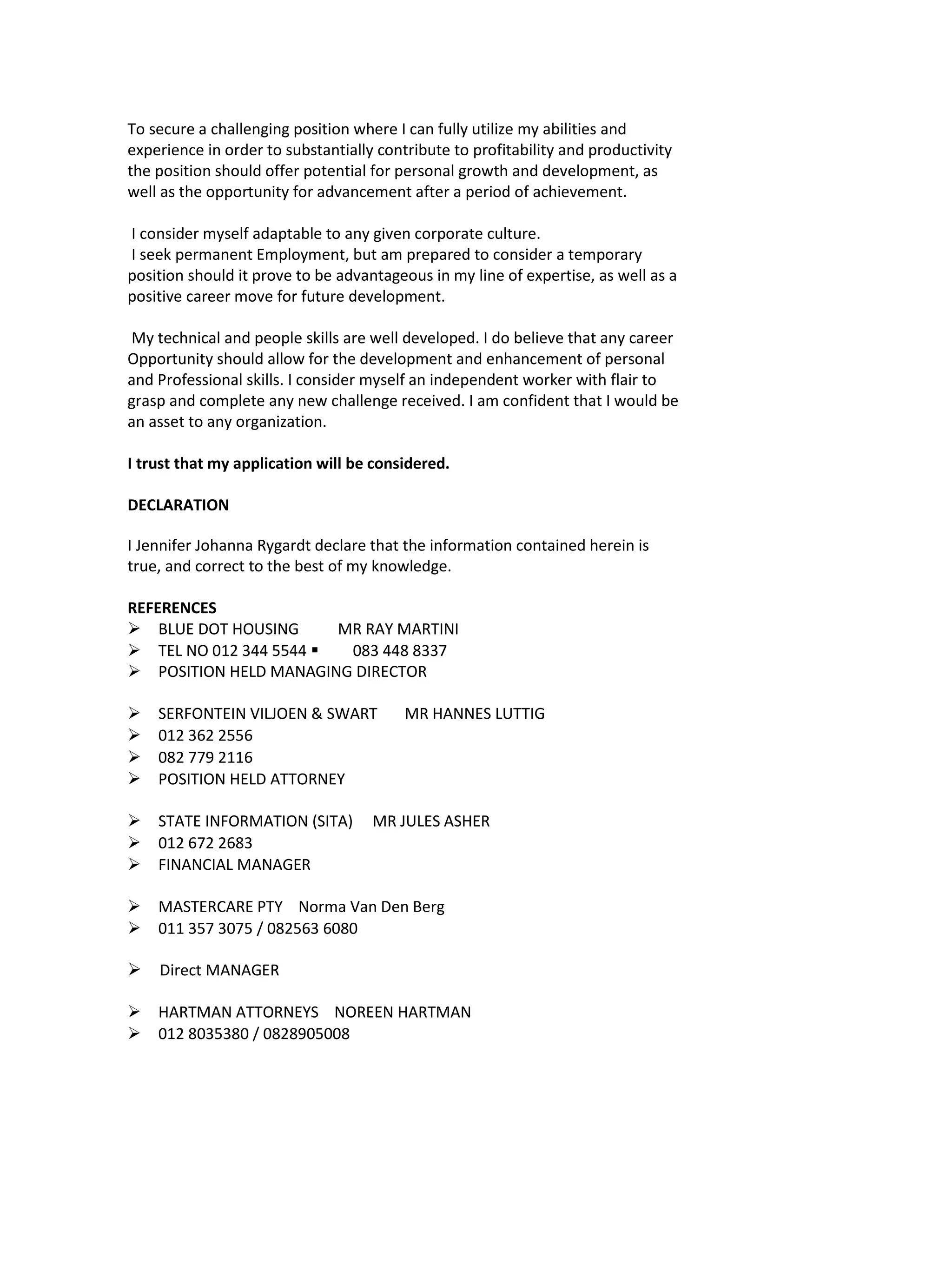 JENNY RYGARD CV | PDF