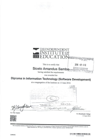 sicelosambo docs | DOC | Programming Languages | Computing