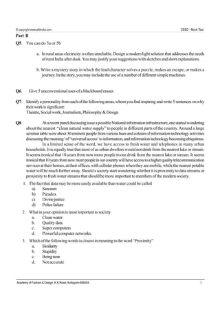 ceed test sample paper | PDF