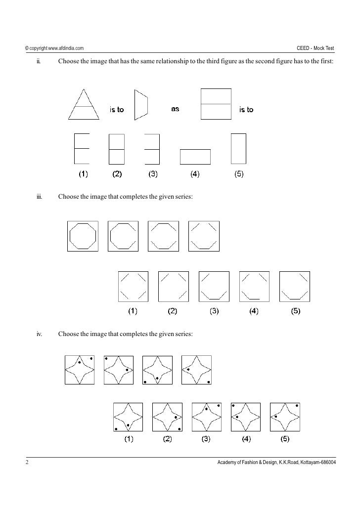 ceed test sample paper