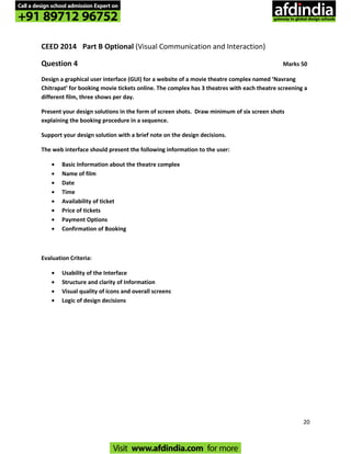 Ceed 2014 past question paper | PDF