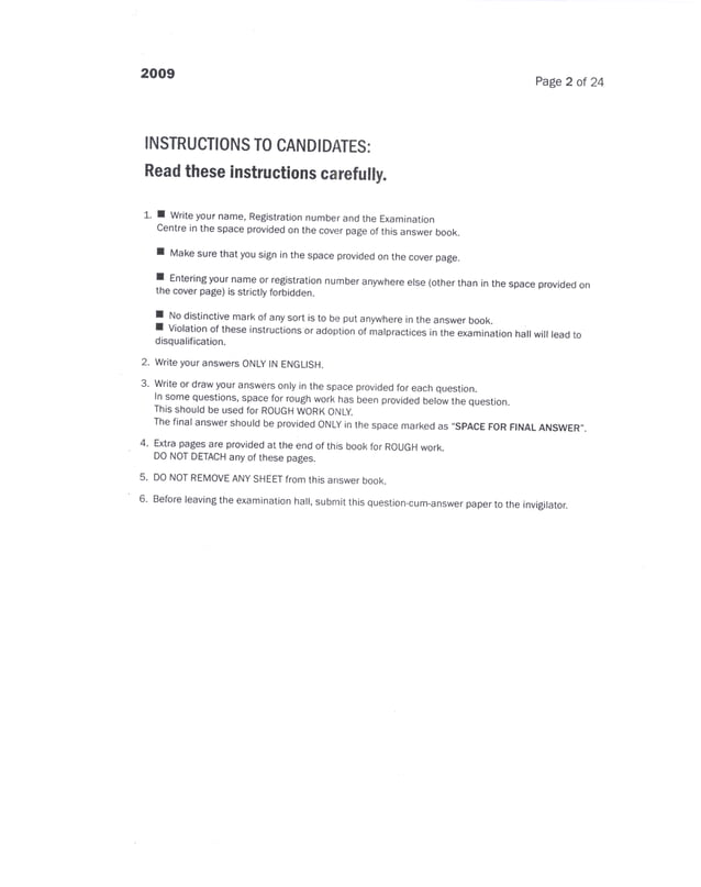 CEED 2009 entrance exam question papers - view & download for free ...