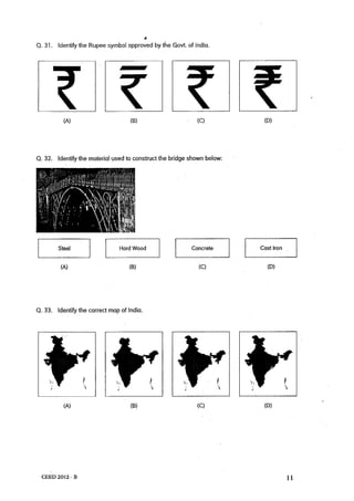 CEED 2012 old question papers - view & download for free | PDF