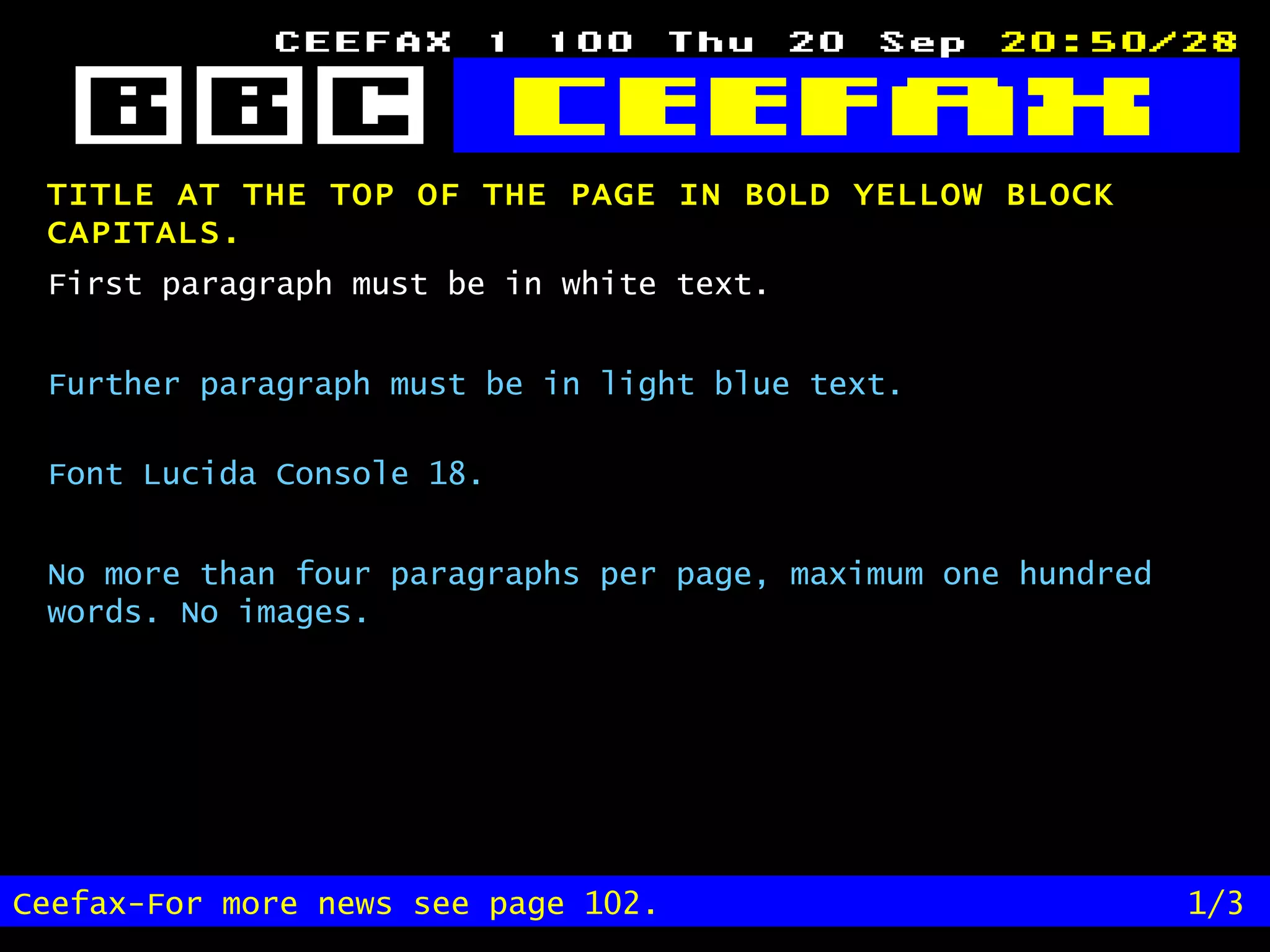 Ceefax Template | PPT